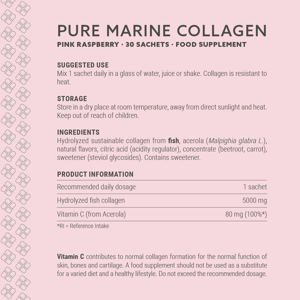 Plent Pure Marine Collagen +C - Pink Raspberry - 30 Sachets