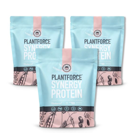 Plantforce - Synergy Protein Natural - 3x800 g - Pakketilbud
